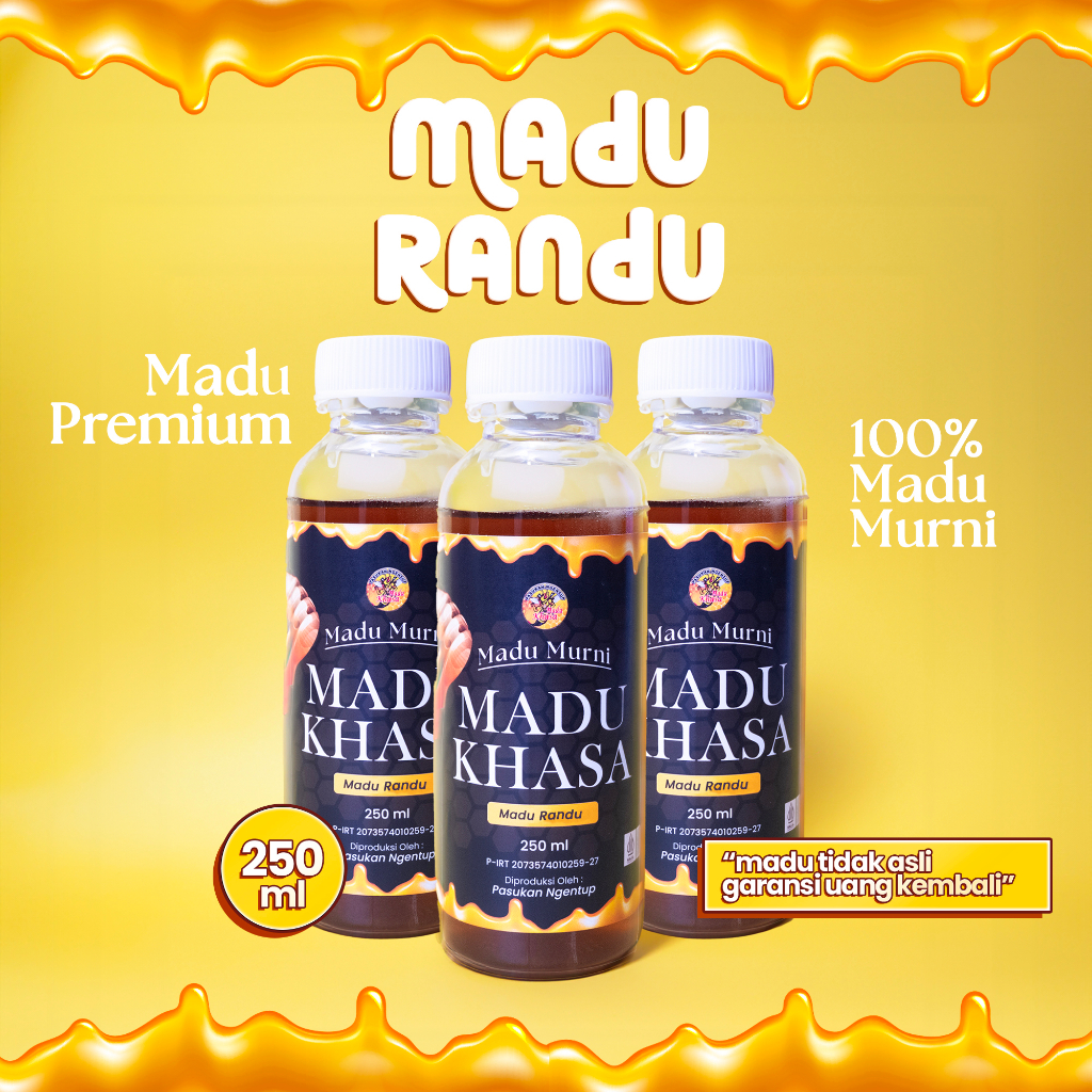 Jual MADU RANDU || MADU ASLI || ORI 100% || 125 ML, 250 ML, 460 ML, 600 ...