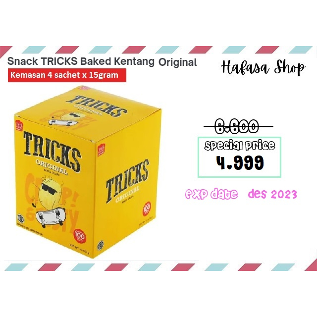 Jual Snack TRICKS Baked Kentang Original 1 box (4 sachet x 15 g) | Shopee Indonesia
