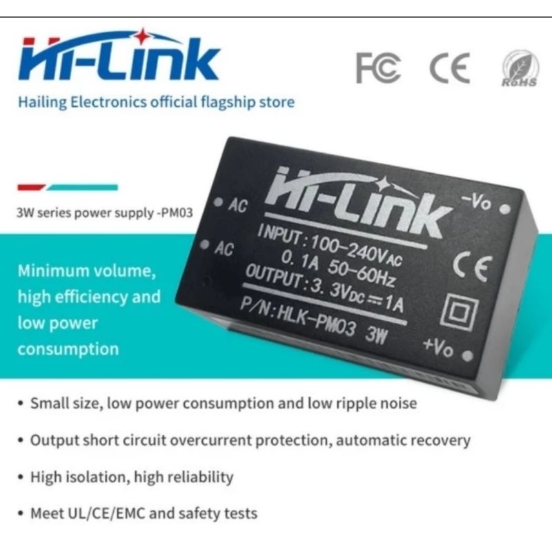 Jual HLK-PM03 hi-link isolated AC DC 3.3v 3w power module HLKPM03 ...