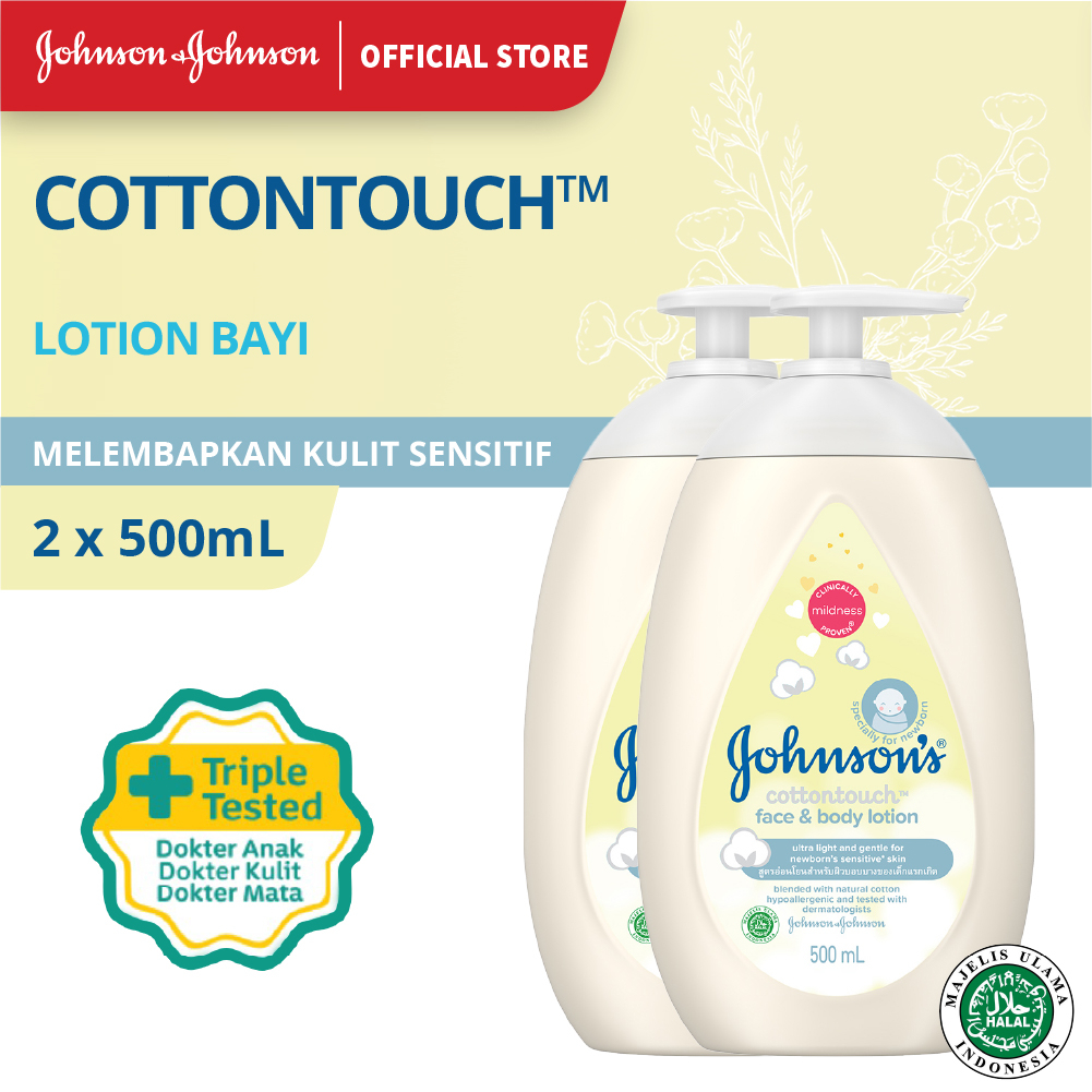 Jual Johnson's Cotton Touch Lotion 500ml - Isi 2 | Shopee Indonesia