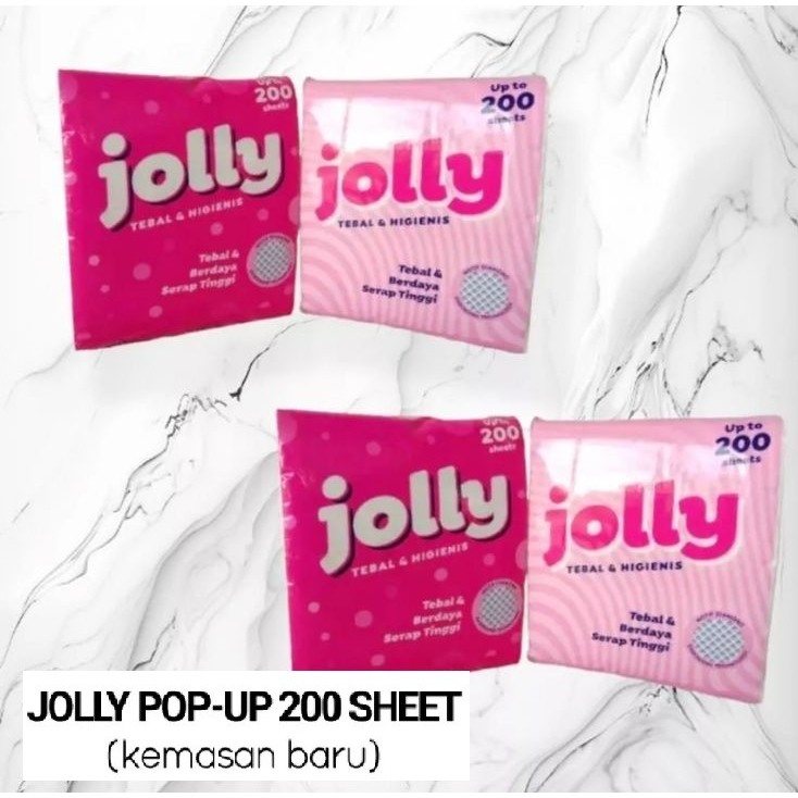 Jual Tissue JOLLY POP UP 2ply 200 sheet // Tisu Jolly Kecil | Shopee ...