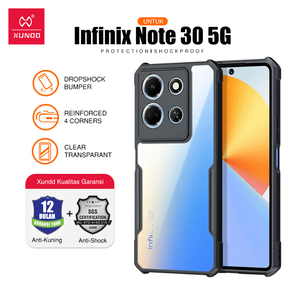 Jual XUNDD Case Untuk Infinix Note 30 5G 6.78 inch Case Shockproof Slim Transparan Casing ...