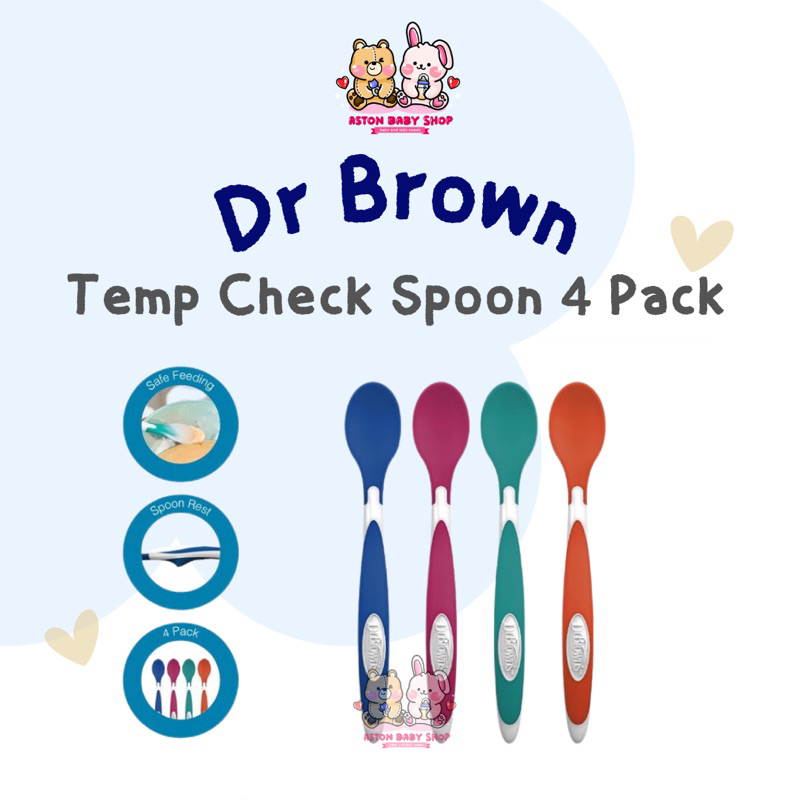 Jual Dr.Browns TempCheck Spoon 4 Pack Sendok Makan Bayi Sensor Panas ...