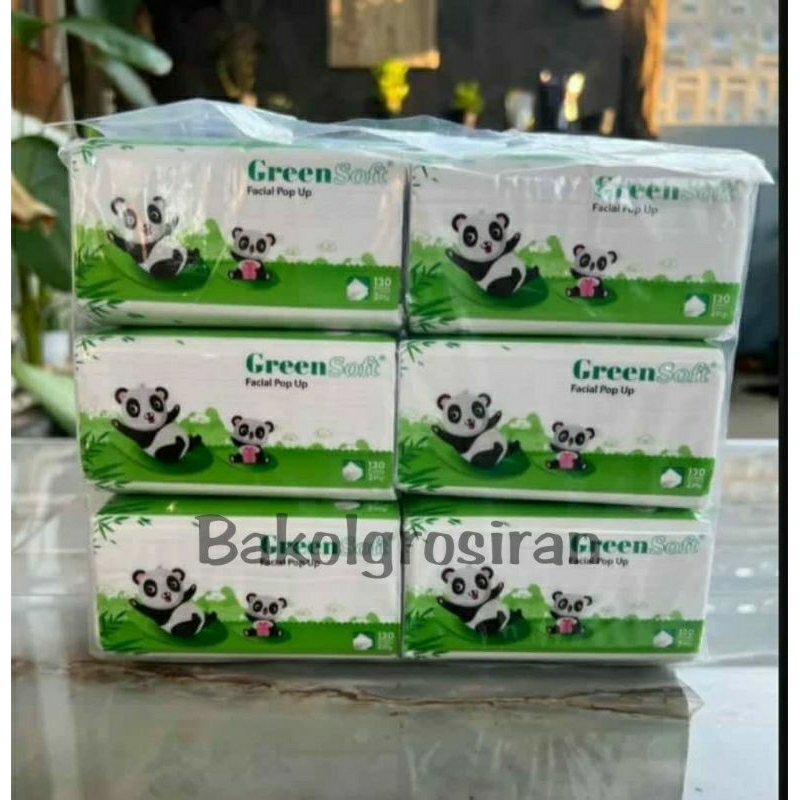 Jual Tisu / Tissue Green Soft Facial Pop Up 2ply 130 sheet ( isi 6pcs ...