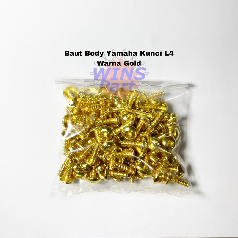 Jual 100 PCS Baut Body Yamaha GOLD Emas Kunci L4 5x16 Matic Bebek Mio ...