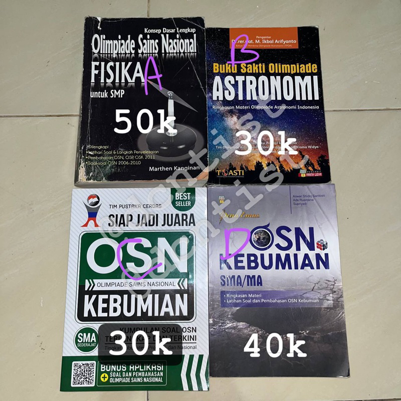 Jual Preloved Buku Olimpiade SMP SMA Fisika Astronomi Biologi Kebumian ...