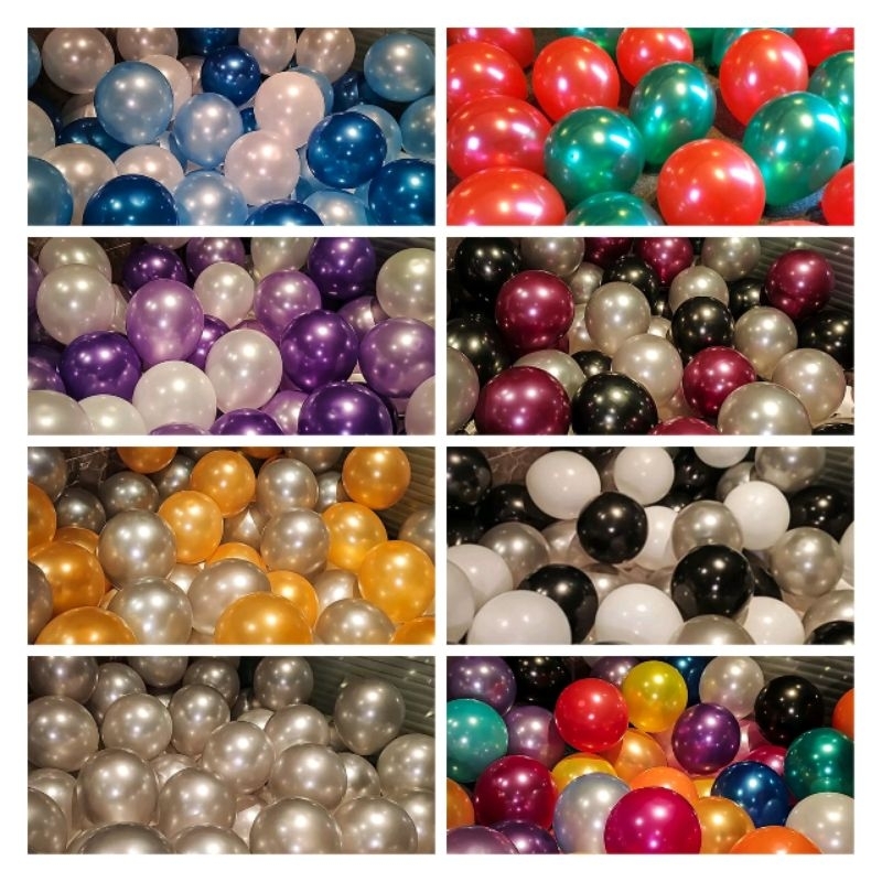 Jual (Paket balon latex) Balon latex pink hitam putih merah biru ...