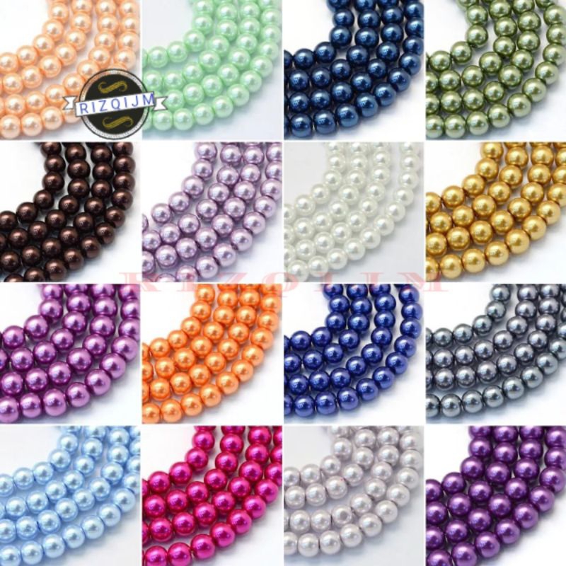 Jual Mutiara Sintetis Mutsin Berat 4mm 6mm Manik Manik Mutiara Kilap ...