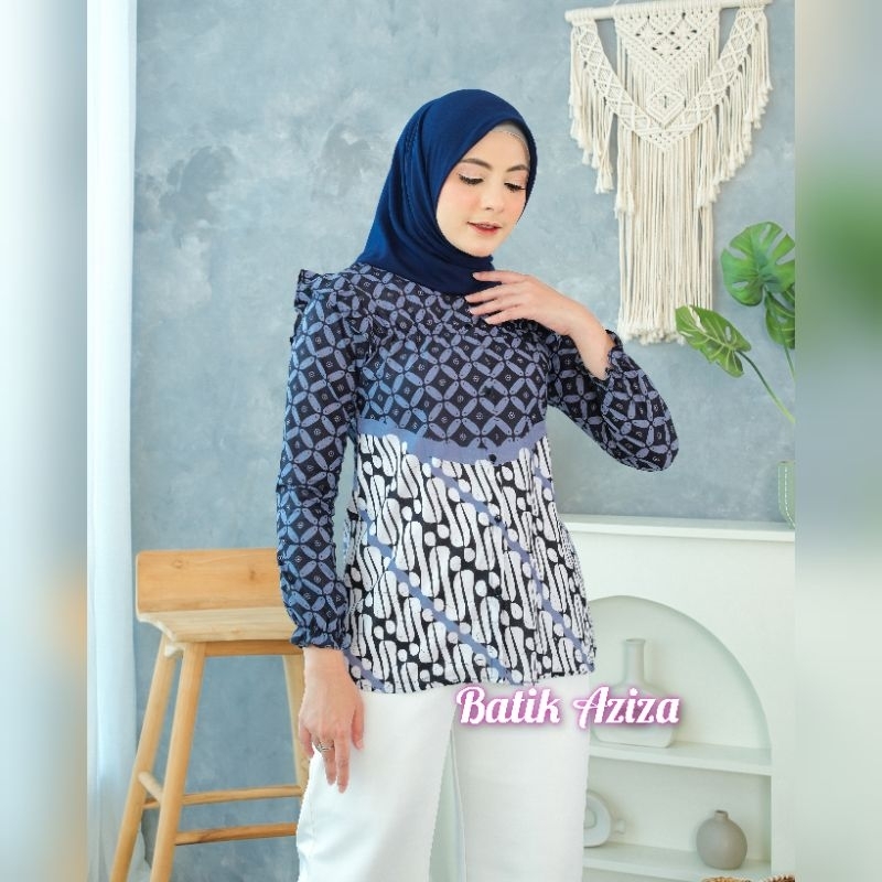 Jual Batik Modern Wanita Kancing Depan Blus Parangayu by Batik Aziza ...