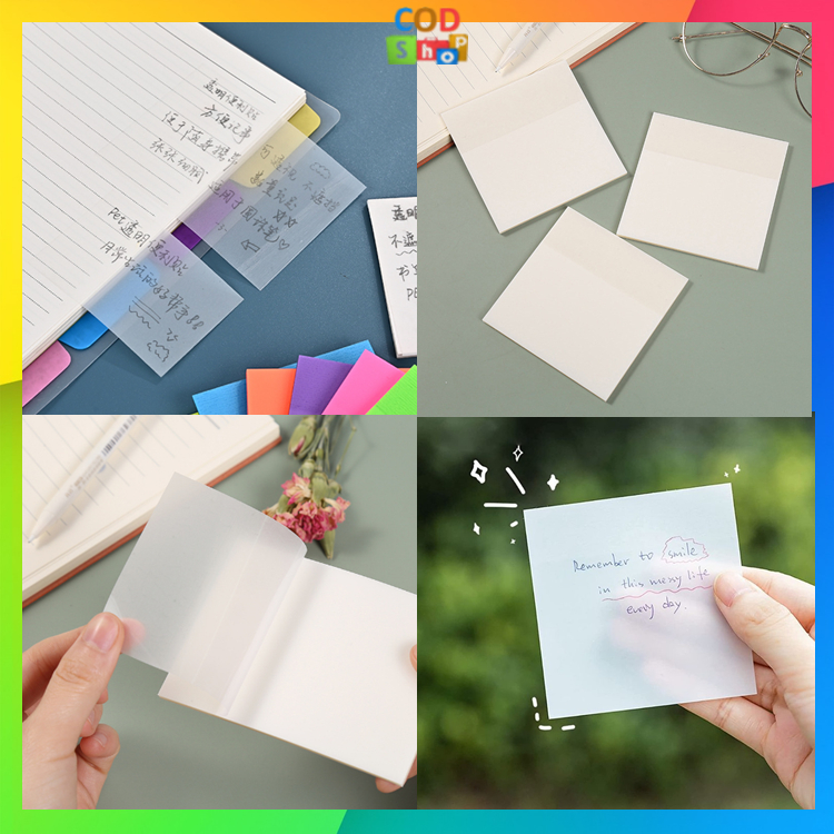 Jual COD - S5881 Sticky Note Transparan Tahan Air Untuk Kantor Sekolah ...