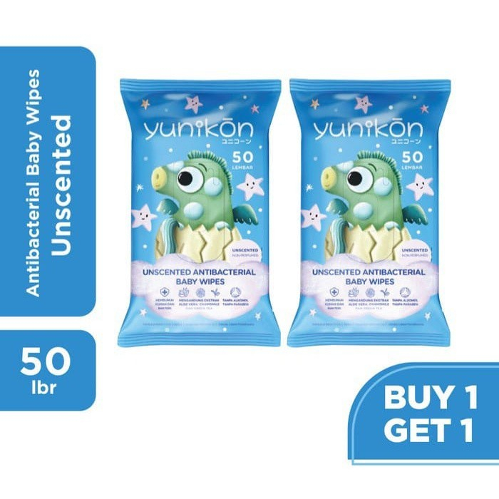 Jual Yunikon Baby Wet Wipes 50'S Buy 1 Get 1 Free / Yunikon Tisu basah ...