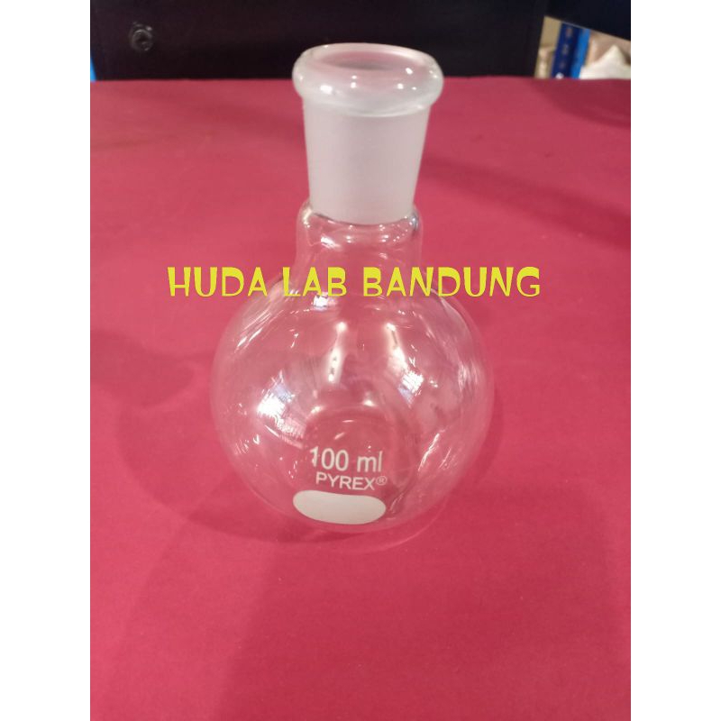 Jual Boiling flask 100ml,labu alas datar/flat 100ml pyrex ns 24/40 ...