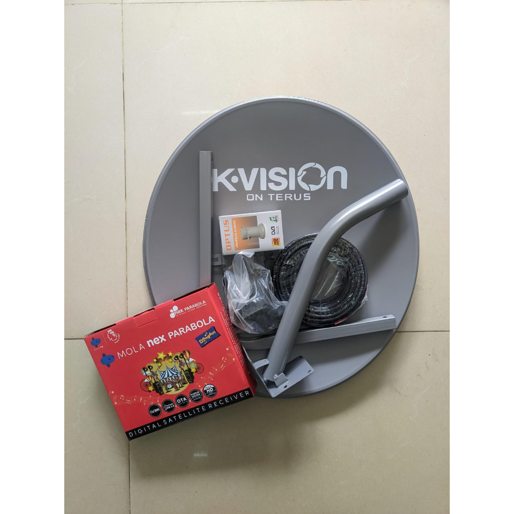 Jual SATU SET LENGKAP PAKET PARABOLA MINI KVISION ABU ODU 45CM (SOLID ...