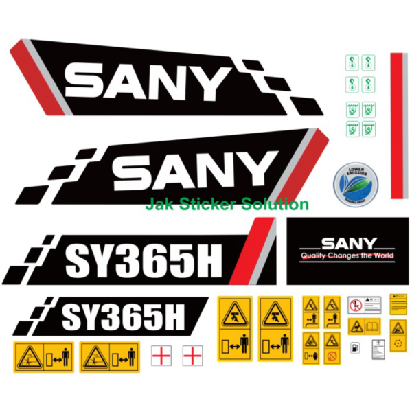 Jual DECAL STICKER STIKER ALAY BERAT Sany SY365H Sticker Excavator ...