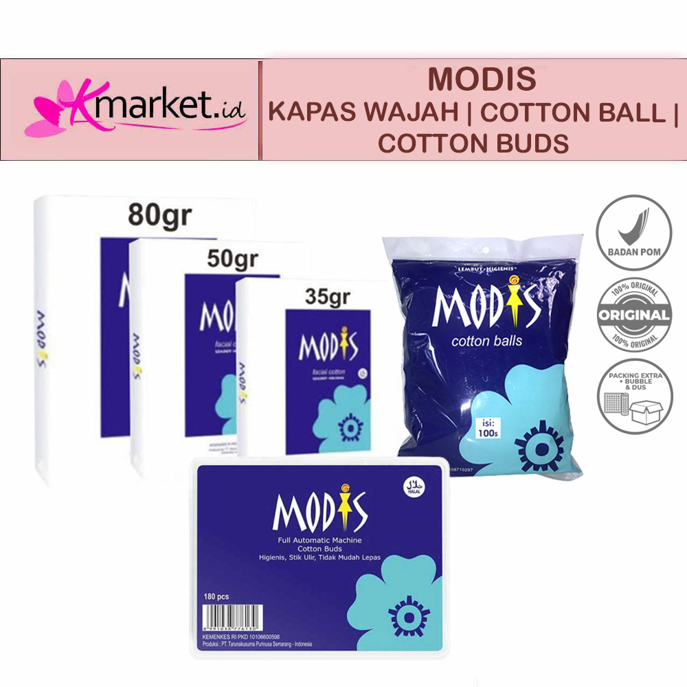 Jual MODIS Facial Cotton - Kapas Wajah | Cotton Ball | Cotton Buds | Shopee Indonesia