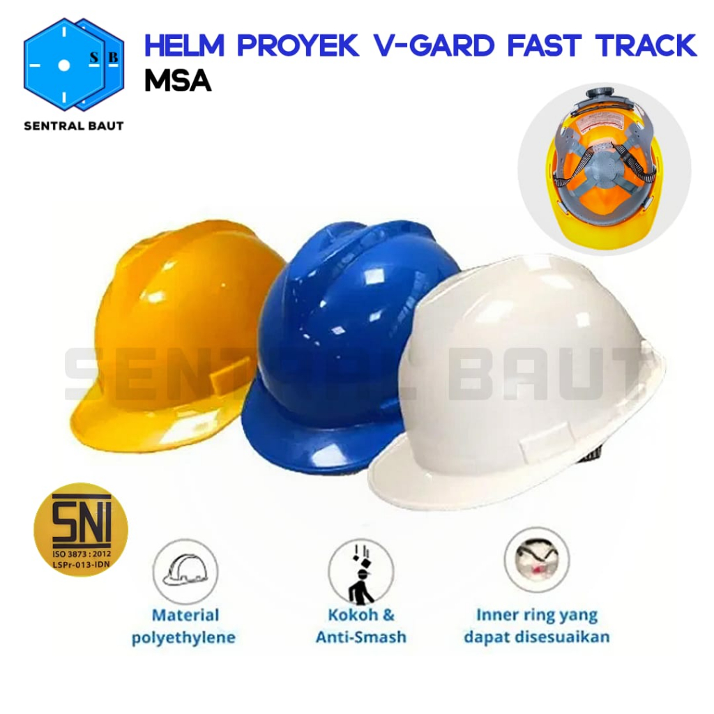 Jual Helm Proyek V-Gard Fast Track MSA | Shopee Indonesia