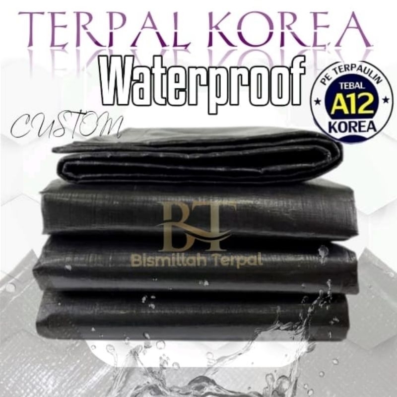 Jual TERPAL KOREA A12 HITAM BLACK TEBAL DAN KUAT bisa costum berbagai ...