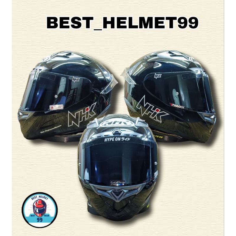 Jual HELM FULL FACE NHK RX-9 SOLID BLACK GLOSSY PAKET GANTENG SPOILER ...