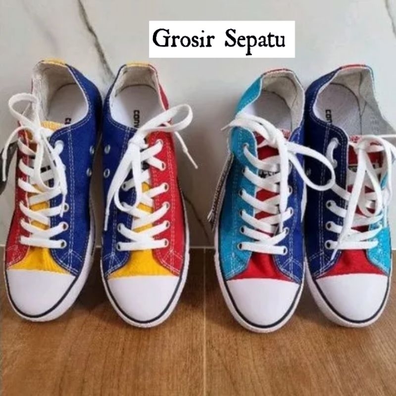 Jual Converse All Star Sepatu Tali Rainbow Kombinasi Warna Best Quality ...