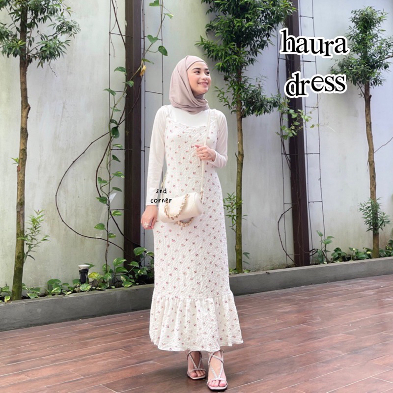 Jual HAURA FLORAL DRESS | KOREAN DRES OVERALL TANPA LENGAN MOTIF BUNGA ...