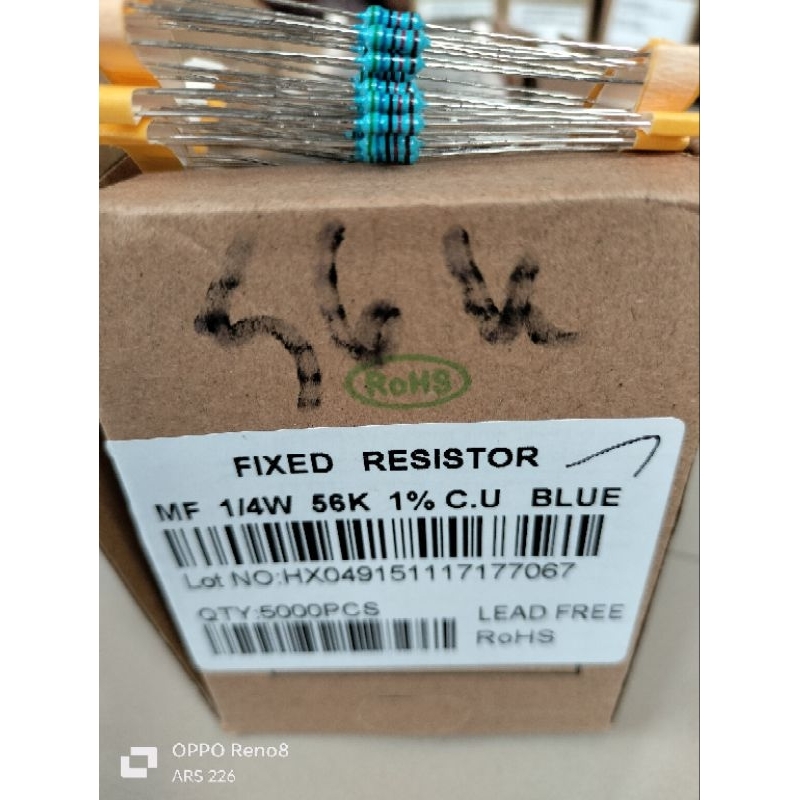 Jual RESISTOR 1/4W 1% 56K TAIWAN ROLL | Shopee Indonesia
