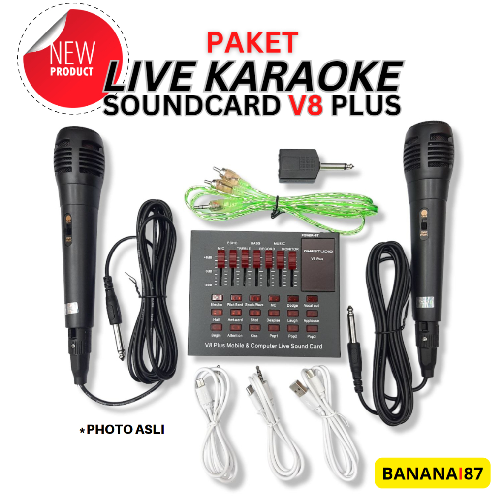 Jual Mixer Soundcard Sound card V8 Plus Bluetooth Audio Hi-Fi Untuk ...