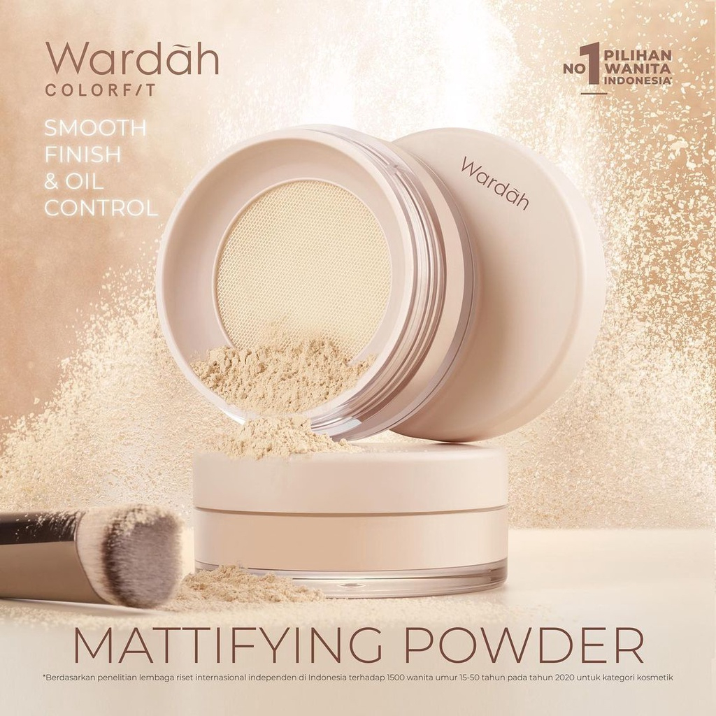 Jual WARDAH Colorfit Mattifying Powder 15 gr l Bedak Tabur UV A/B by Wardah | Shopee Indonesia