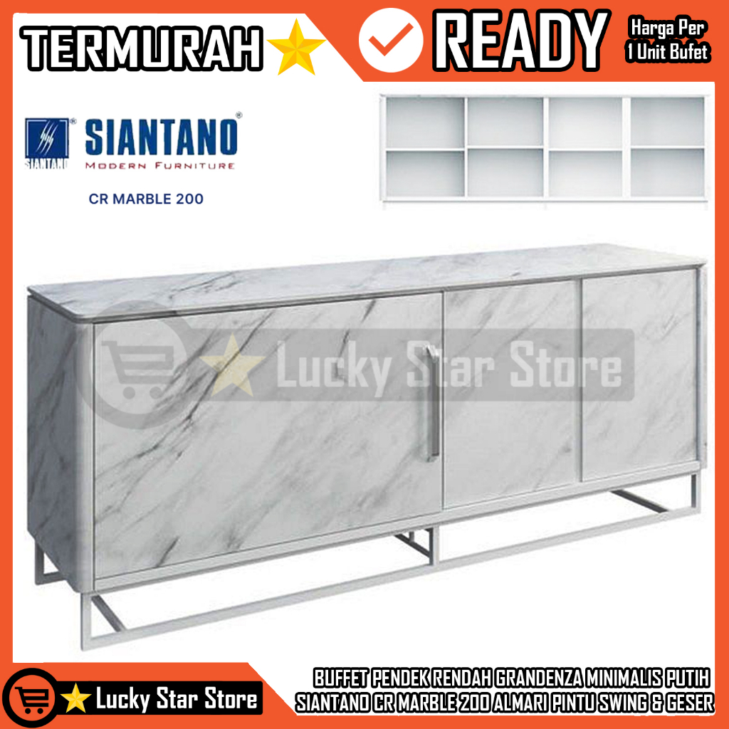 Jual (INSTANT) BUFFET PENDEK RENDAH GRANDENZA MINIMALIS PUTIH SIANTANO ...