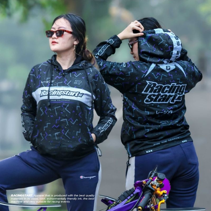 Jual RACINGSTART Jaket Running Parasut Trucker Hoodie Digital Printing Sublimasi JRR 117 ...
