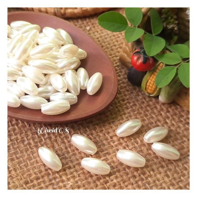 Jual (50 biji) MANIK MUTIARA PADI 12x6 mm | Shopee Indonesia