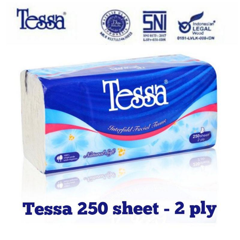 Jual Tissue Tessa 250 sheet 2ply facial tissue tisu wajah tessa 250 gr ...
