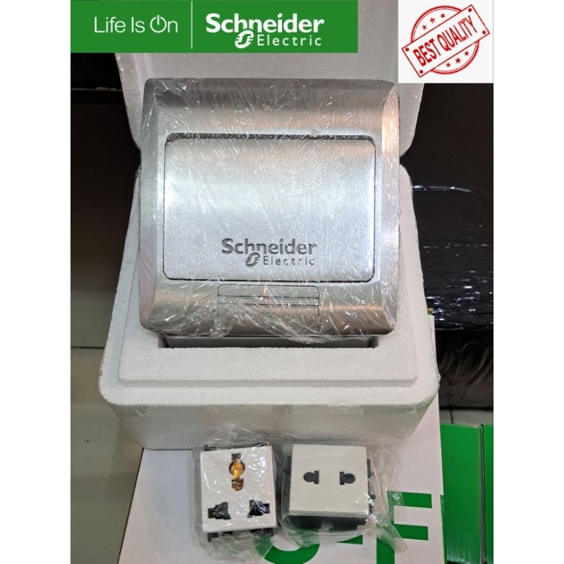 Jual Stop Kontak Lantai E227F_ABE Schneider 2pin+ 3pin | Shopee Indonesia