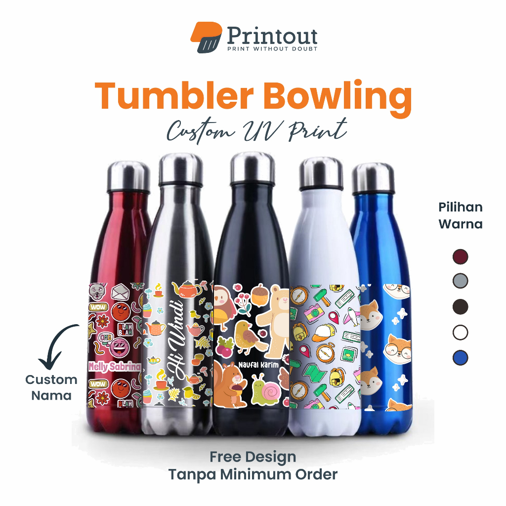 Jual PRINTOUT Tumbler Bowling Termos 500ml Botol Minum Custom - Bowling ...