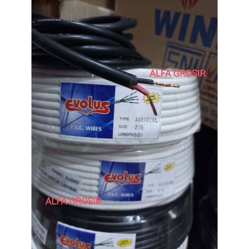 Jual 50 METER KABEL LISTRIK SERABUT 2x1.5 mm / KABEL RAMBUT 2X1.5 / KABEL LISTRIK | Shopee Indonesia