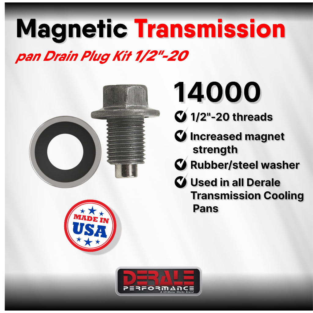 Jual DERALE Magnetic Transmission Pan Drain Plug Kit, 1/2''-20 - 14000 ...