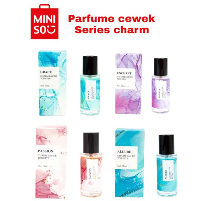 Jual MINISO parfum cewek charm edt 15 ml wangi seger | Shopee Indonesia