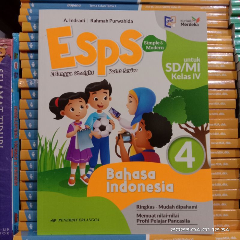 Jual Buku Esps Bahasa Indonesia Kelas 4 SD Kurikulum Merdeka Erlangga | Shopee Indonesia
