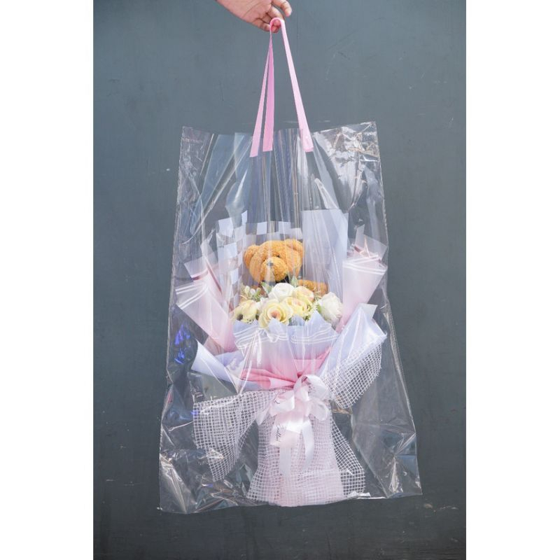 Jual [5 LEMBAR] Plastik Buket Bunga Tebal / Tas Buket OPP Kaca Bening ...