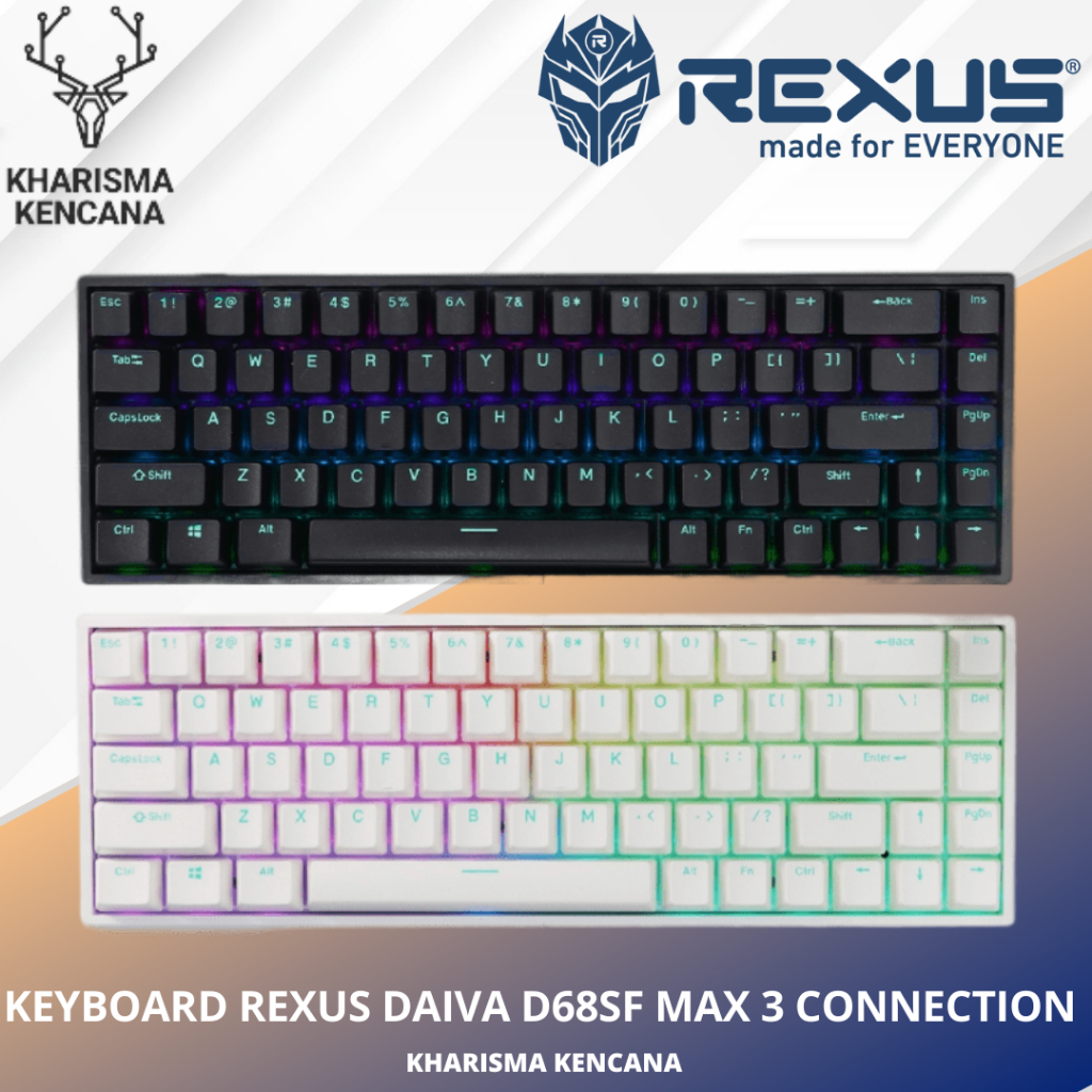 Jual KEYBOARD REXUS DAIVA D68SF MAX 3 CONNECTION | Shopee Indonesia