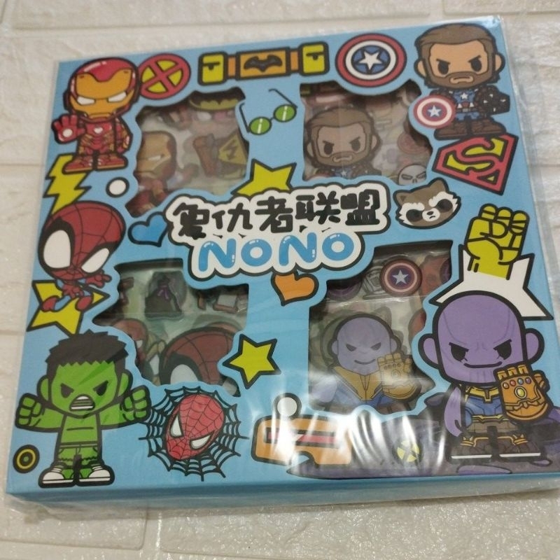 Jual sticker box nono, marvel dan momo mix isi 100 lbr | Shopee Indonesia