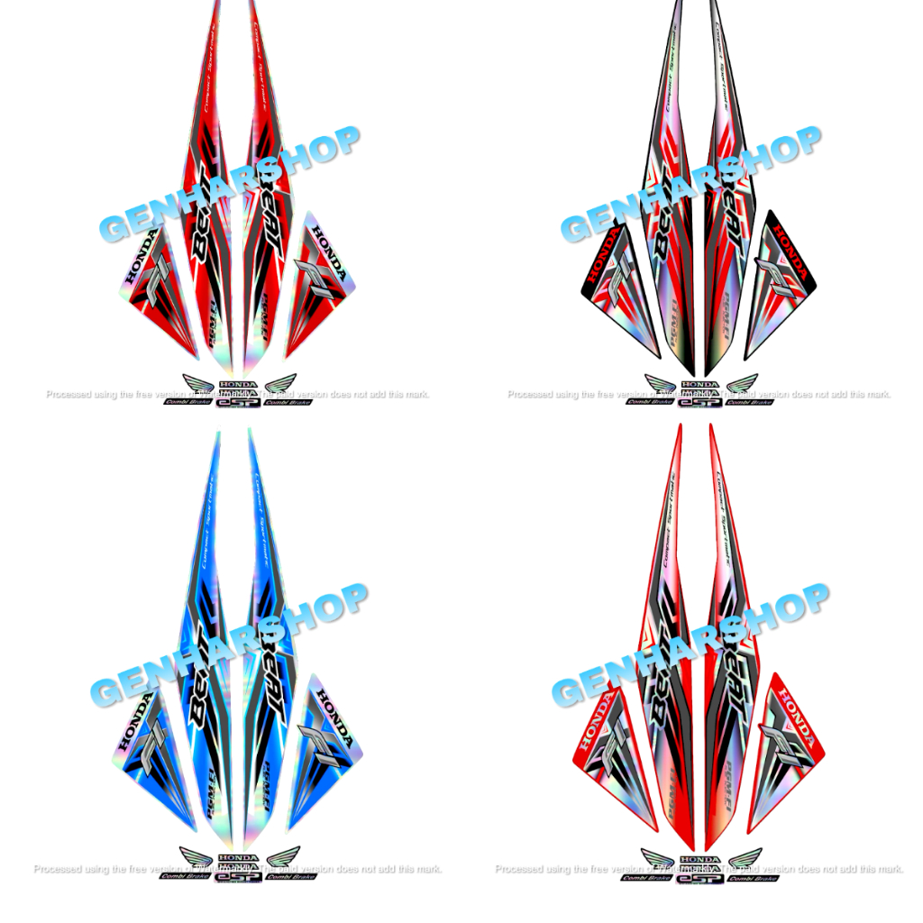 Jual STIKER STRIPING LIS BODY MOTOR HONDA BEAT FI 2015 VARIASI HOLOGRAM ...