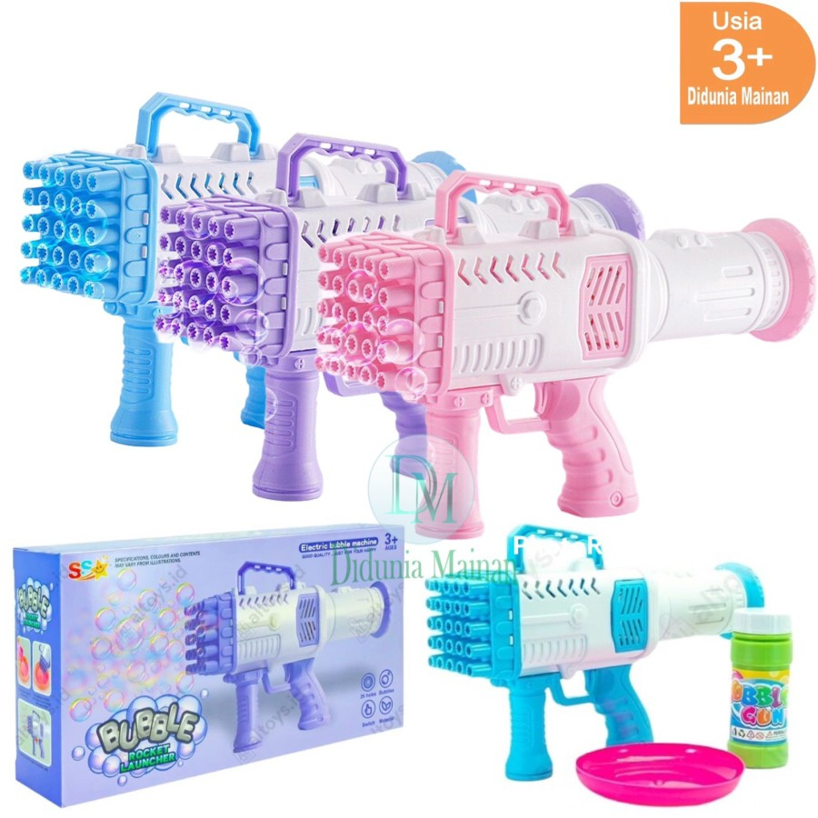 Jual Bubble Gun Basoka Tembakan Balon Gelembung Sabun Bazoka 25 Mata ...