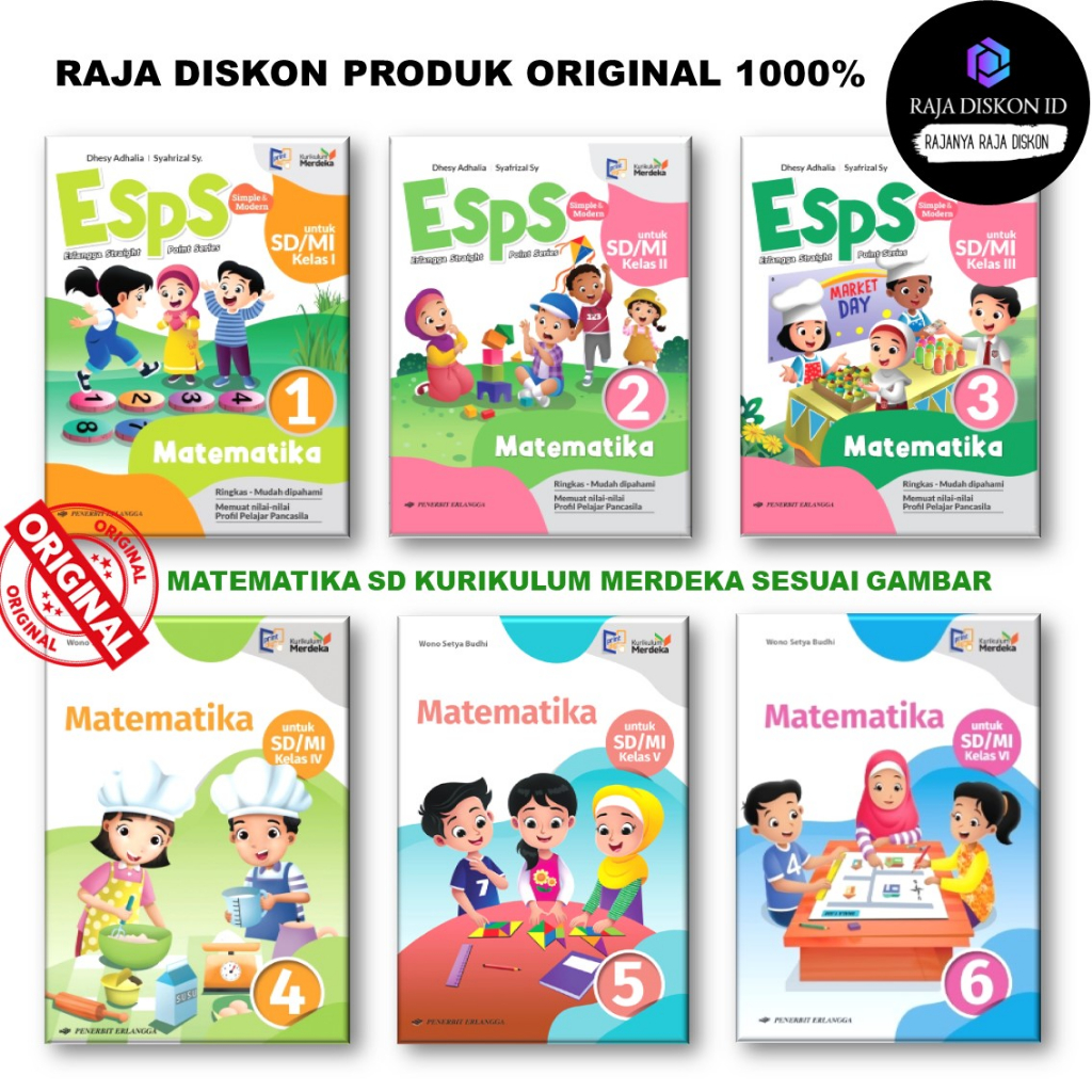 Jual ERLANGGA BUKU ESPS MATEMATIKA SD/MI KELAS 1 2 3 4 5 6 KURIKULUM MERDEKA | Shopee Indonesia