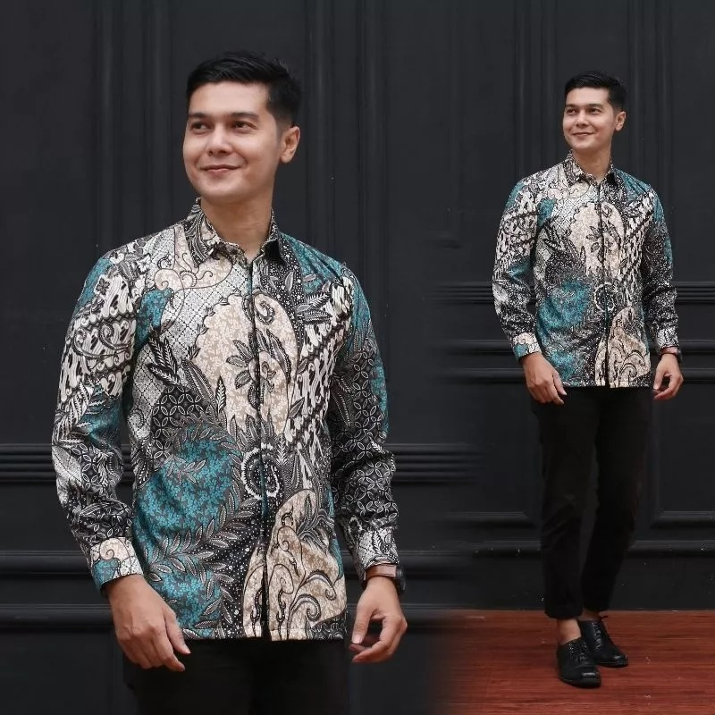Jual KEMEJA BATIK PRIA LENGAN PANJANG SIZE M L XL XXL BSWART batik ...