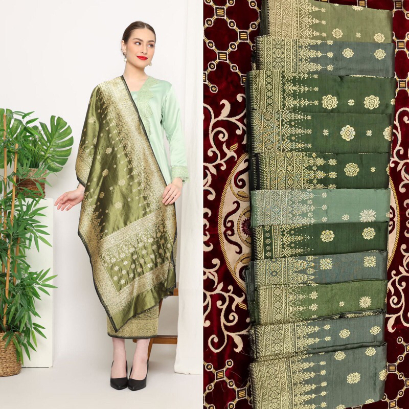 Jual ANEKA SONGKET CANTIK MANIS HIJAU TERBARU/ SONGKET CANTIK MANIS SAGE GREEN | Shopee Indonesia