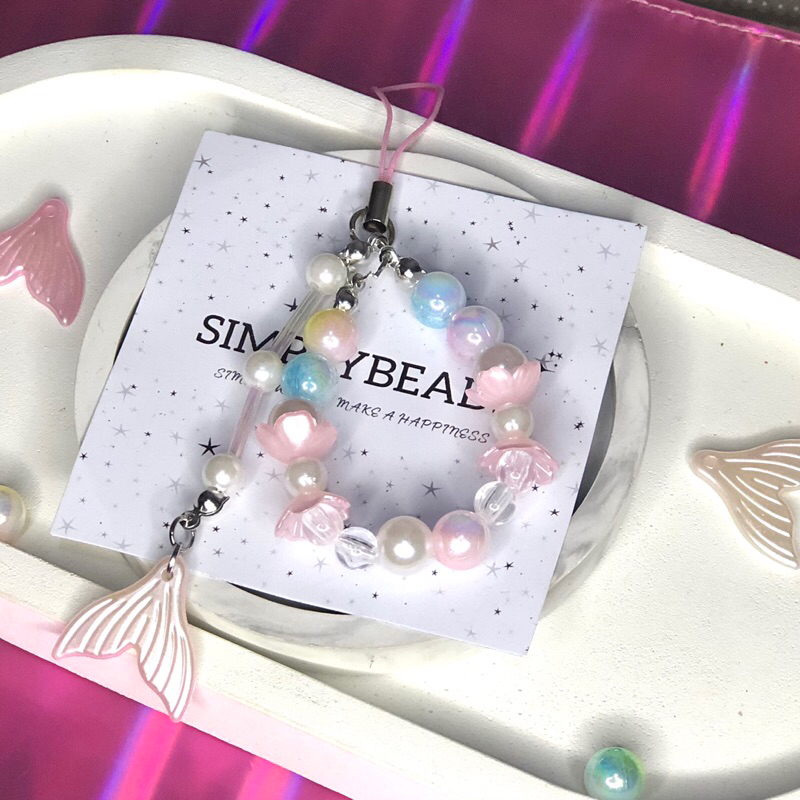 Jual gantungan manik kunci | gantungan manik hp mermaid aesthetic ...