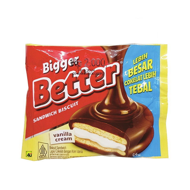 Jual BETTER Bigger - Biskuit Sandwich Vanila Salut Cokelat - 1 SACHET ...