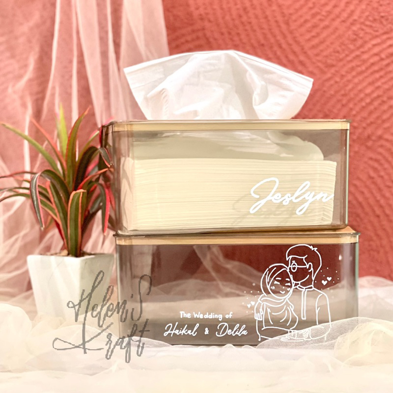 Jual [CUSTOM BOX]Custom Acrylic Tissue Box/Custom Nama di Box/Tempat ...