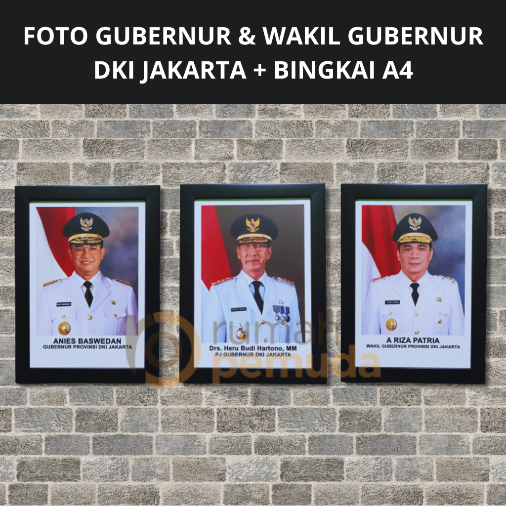 Jual Foto Gubernur, Wakil Gubernur dan Garuda Pancasila + Bingkai A4 ...