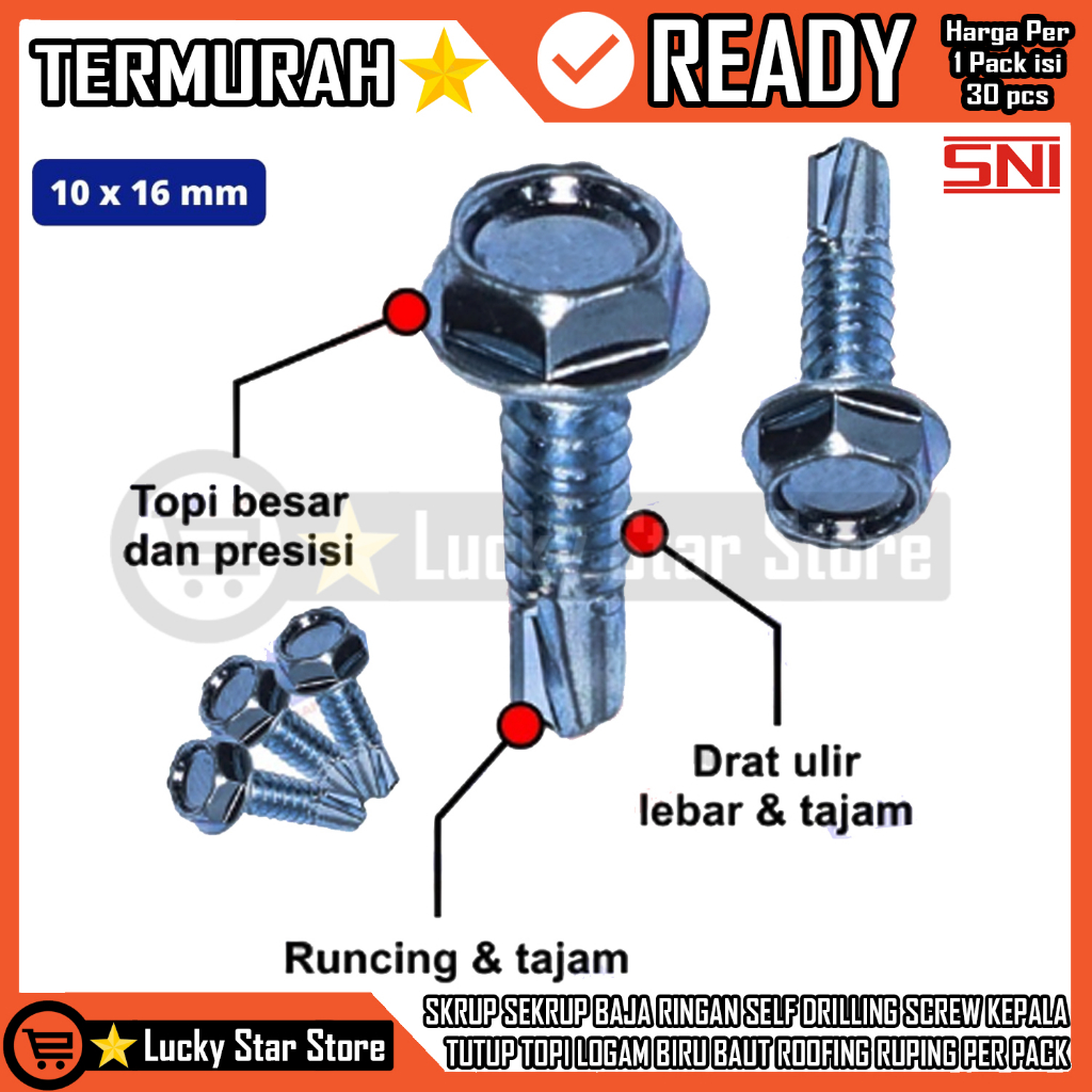 Jual SKRUP SEKRUP BAJA RINGAN GALVANUM ALUMINIUM ALUMUNIUM SELF ...